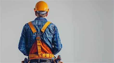 Labor Construction Worker From Back Labor Day Background On Studio