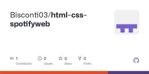 GitHub Bisconti Html Css Spotifyweb