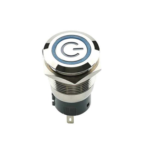 19mm Momentary LED Push Button Switch With Power Logo Lighted LED Push Button Switch And