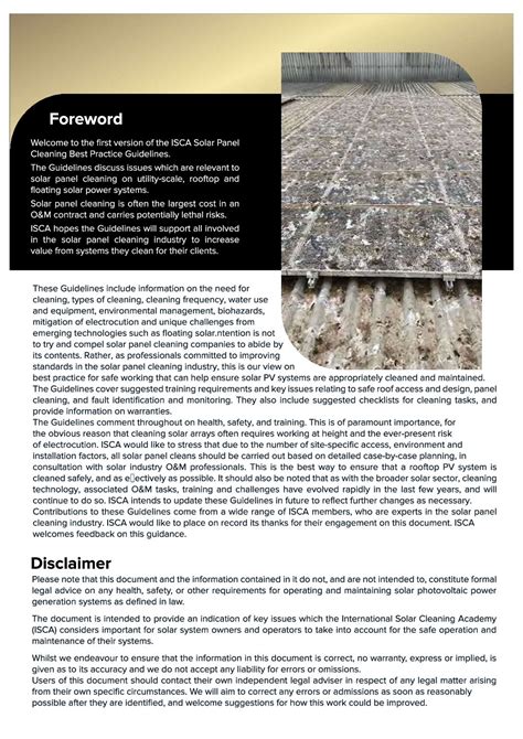 ISCA International Solar Panel Cleaning Best Practice Guidelines V1 0