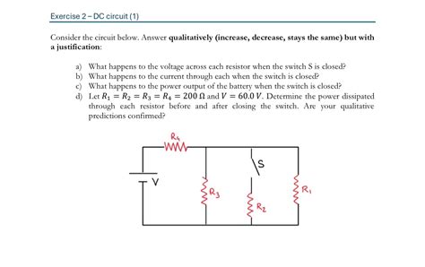 Solved Exercise 2 Dc Circuit 1 Consider The Circuit Below