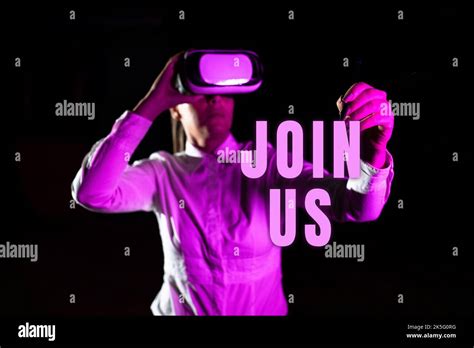 Sign Displaying Join Us Business Approach Register In Community Team Or Blog Sign Up At Social