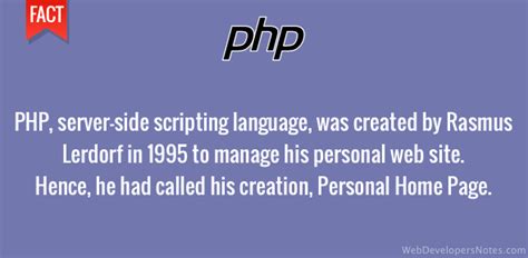Rasmus Lerdorf Created Php To Manage His Personal Home Page