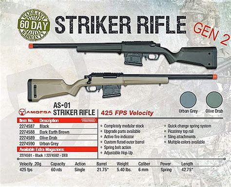 Ares Elite Force Grey Amoeba As 01 Airsoft Striker Rifle Combo 2274590