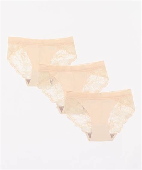Lace Ladies（レースレディース）の「同色3枚組 花柄レース シームレス レディースショーツ（ショーツ）」 Wear