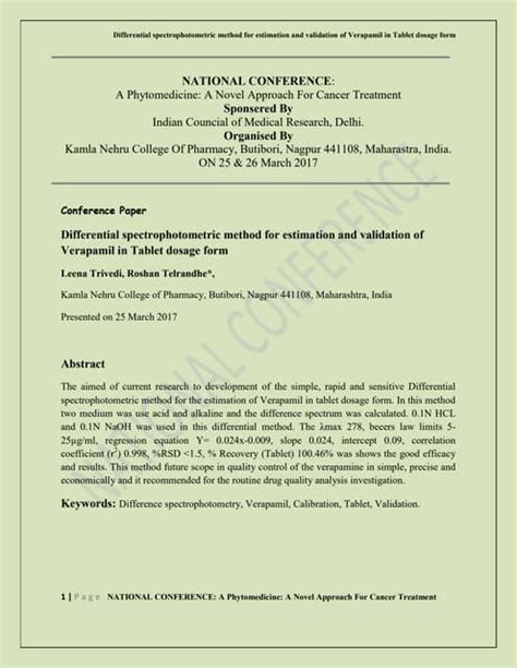 Uv Spectrophotometric Method Development And Validation For Quantitative Estimation Of