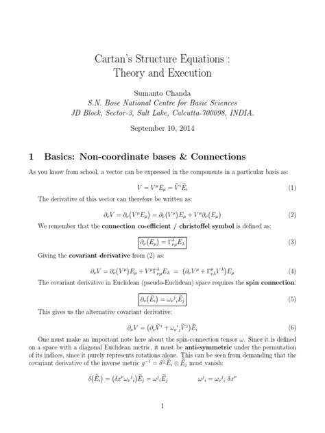Cartan Structure Equations Pdf Differential Form Matrix Mathematics