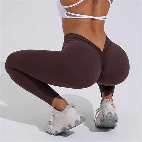 Scrunch Butt Gym Leggings Sexy V Taille Push Up Leggings Frauen Fitness