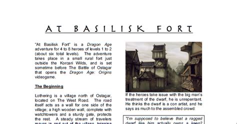 At Basilisk Fort RPG Item BoardGameGeek
