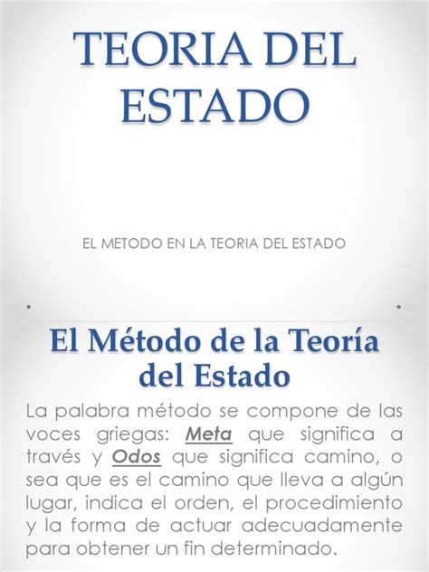 3 El Metodo En La Teoria Del Estado Pdf Examen Pdf Conocimiento