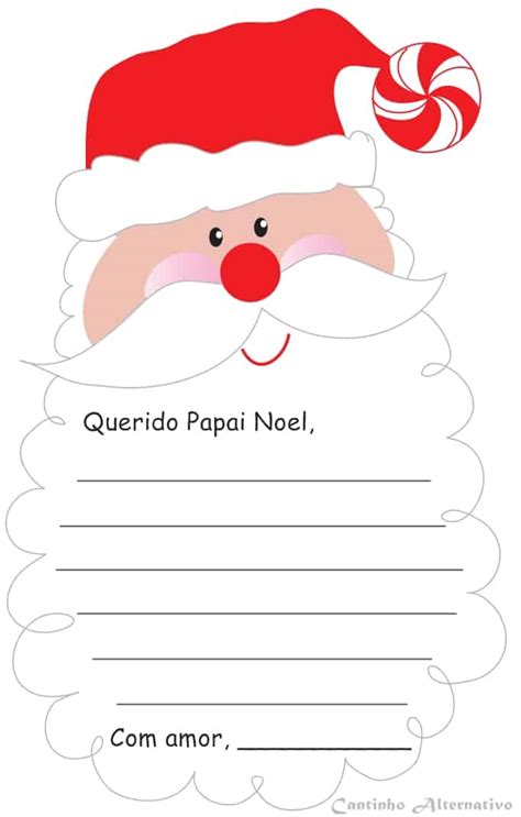 Modelo De Cartinha Para O Papai Noel Mundinho Da Criança