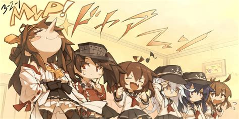 Safebooru 6girls Ahoge Akatsuki Kantai Collection Anchor Black