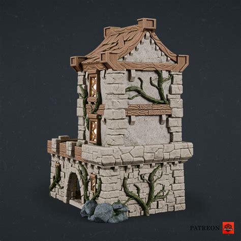 3d Printable Stonehollow Tower House By Rfiprints