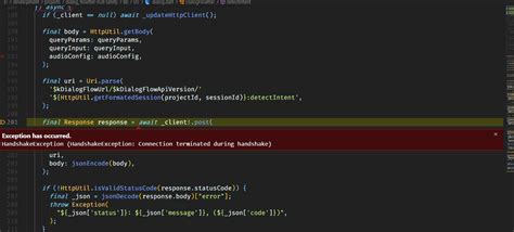 Bug Handshakeexception Handshakeexception Connection Terminated