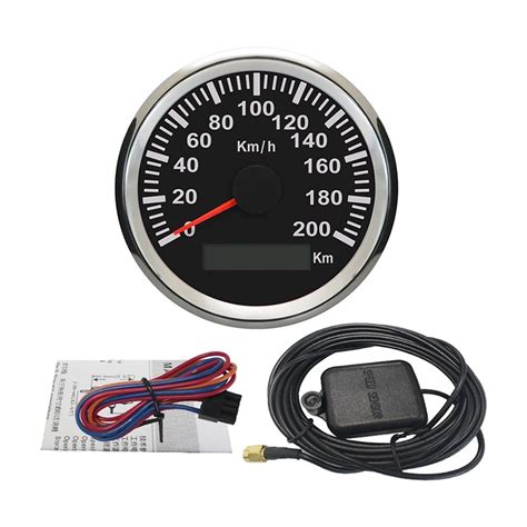 85mm Gps Speedometer 120km H 200km H Ip67 Waterproof Speed Gauge For