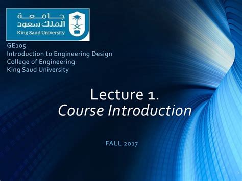 Ppt Lecture 1 Course Introduction Powerpoint Presentation Free