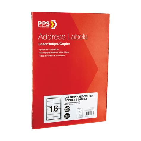 Pps Inkjet Laser Address Labels 16up 100 Sheets Officeworks