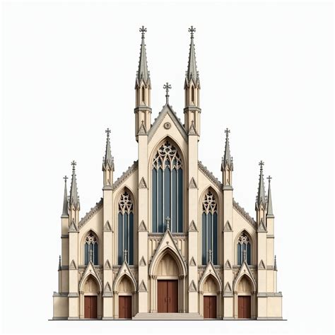 A Detailed Architectural Design Of A Gothic Style Cathedral Prompts