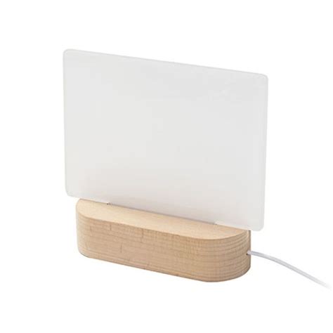 Sublimation Led Acrylic Lamp Kit 17 X 14cm Rectangle Shape W Beechwood