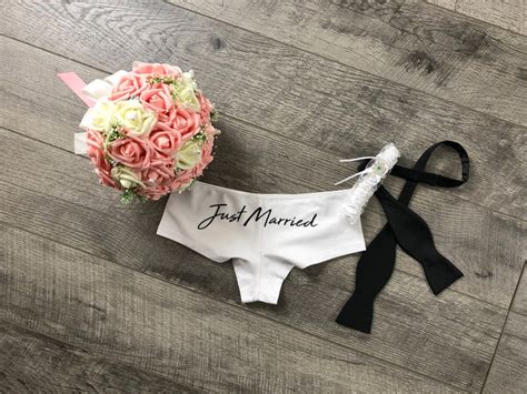 Just Married Womens Panties Wedding Lingerie Bride Etsy