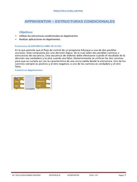 Appinventor Estructuras Condicionales Pdf Ciencias De La Computación Programación De