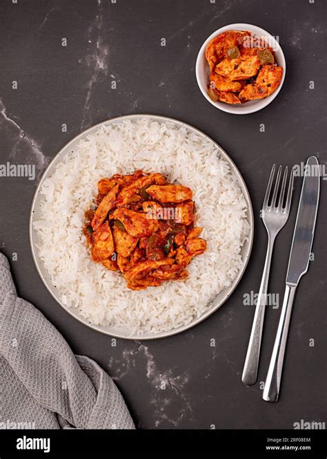 Food Photography Of Rice Basmati Chicken Stew Casserole Savoury
