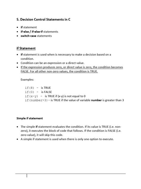 5 Decision Control Statements Pdf