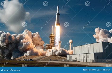 La Navette Spatiale Sort De Sa Rampe De Lancement Et Lance Une Fusée