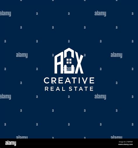 Initial Letter AX Monogram Logo With Abstract House Shape Simple And