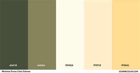 Minimise Errors Color Scheme Palettes