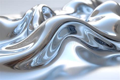 Abstract Metallic Waves For Modern Design And Visual Art Inspiration Generative Ai Stock