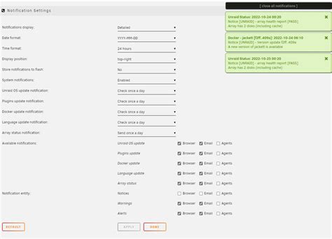 Configure Notifications For Array Status But Only For Warningsalerts