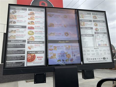 Menu At Tacos La Villa Mexican Grill Fast Food Bakersfield Rosedale Hwy