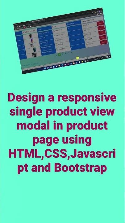 Design A Responsive Single Product View Modal In Product Pagehtmlcssjavascriptbootstrap