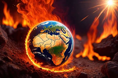 El Planeta Tierra En Llamas Incendio Calentamiento Global Incendio