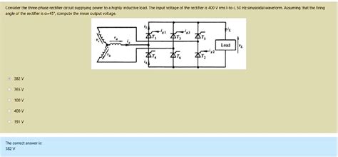Solved Consider The Three Phase Rectifier Circuit Supplying Power To A Highly Inductive Load