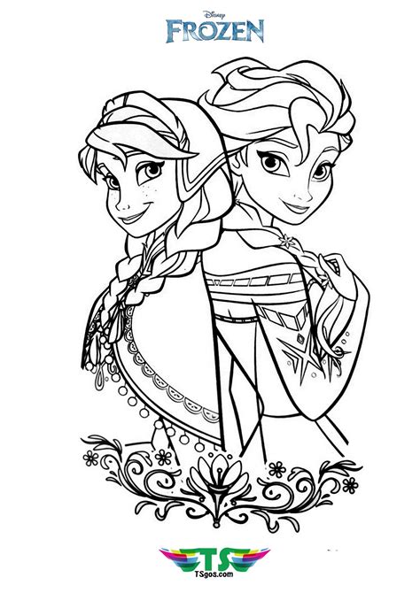 Princess Anna Elsa Coloring Page