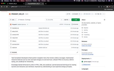 Priyam Singh On Linkedin Webdevelopment Interactivedesign Navigationmenu Internship