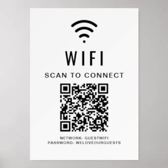 Wifi QR Code Scan To Connect Sign Holder Zazzle