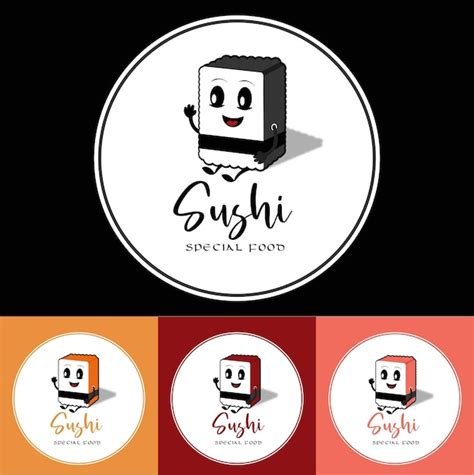 Plantilla De Logotipo De Comida De Sushi Vector Premium