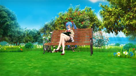 Mmd Picture Request Reading In The Park By Harukasakurai On Deviantart