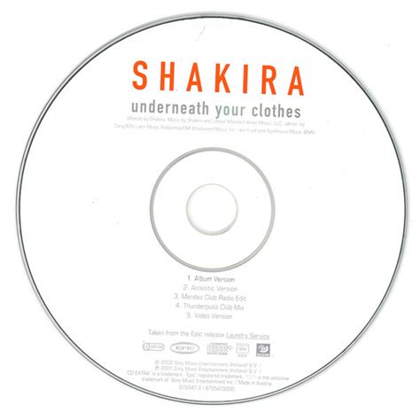 Shakira Underneath Your Clothes Cd Single Enh Akerrecordsnl