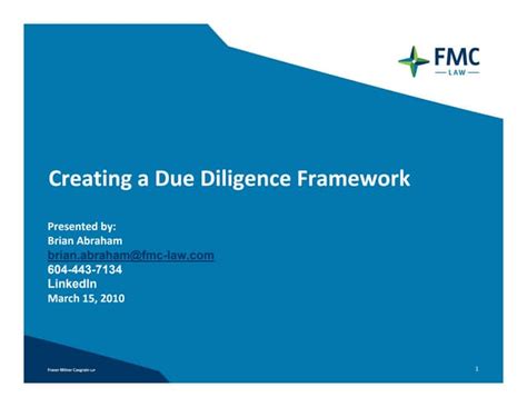 Creating A Due Diligence Framework Pdf