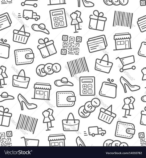 Sale And Shopping Seamless Pattern Background Vector Image