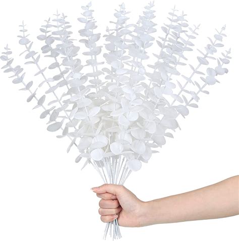 20 Pieces Artificial Eucalyptus Stems Faux Eucalyptus Spray Fake Leaf