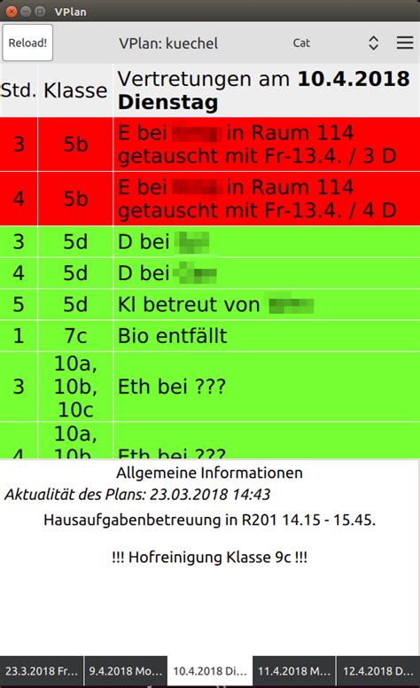Vertretungsplan App und Monitoranzeige für Untis Auth Extern