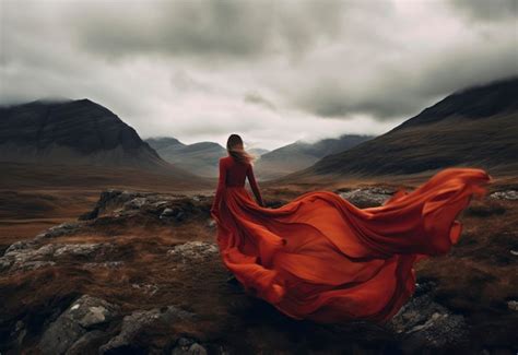 Premium Ai Image Scotland Highlands Deserted Landscape With A Woman
