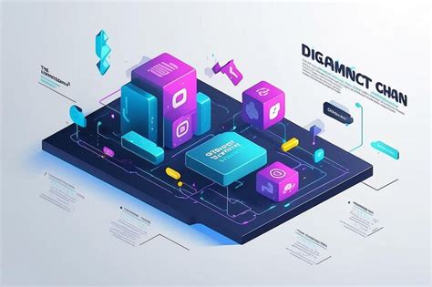 Premium Photo Blockchain Concept Slider Banner Design With Isometric
