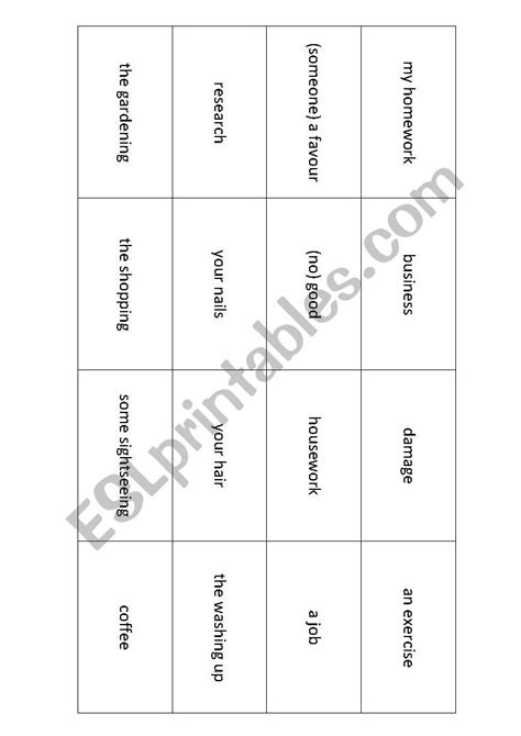 Do Or Make Collocation Card Game Esl Worksheet By Jema 88