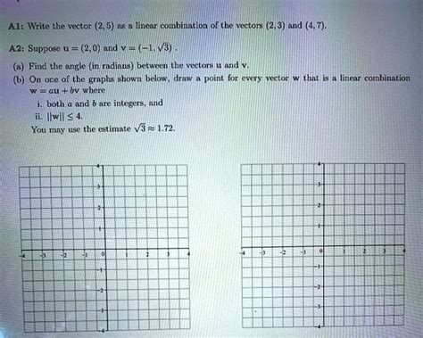 solved al write the vector 2 5 as linear combination of the vectors
